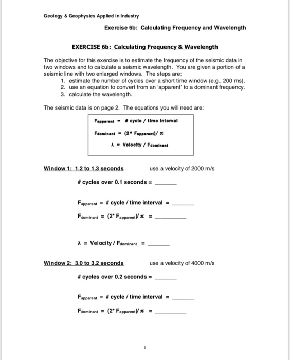 Solved Geology & Geophysics Applied in Industry Exercise 6b: | Chegg.com