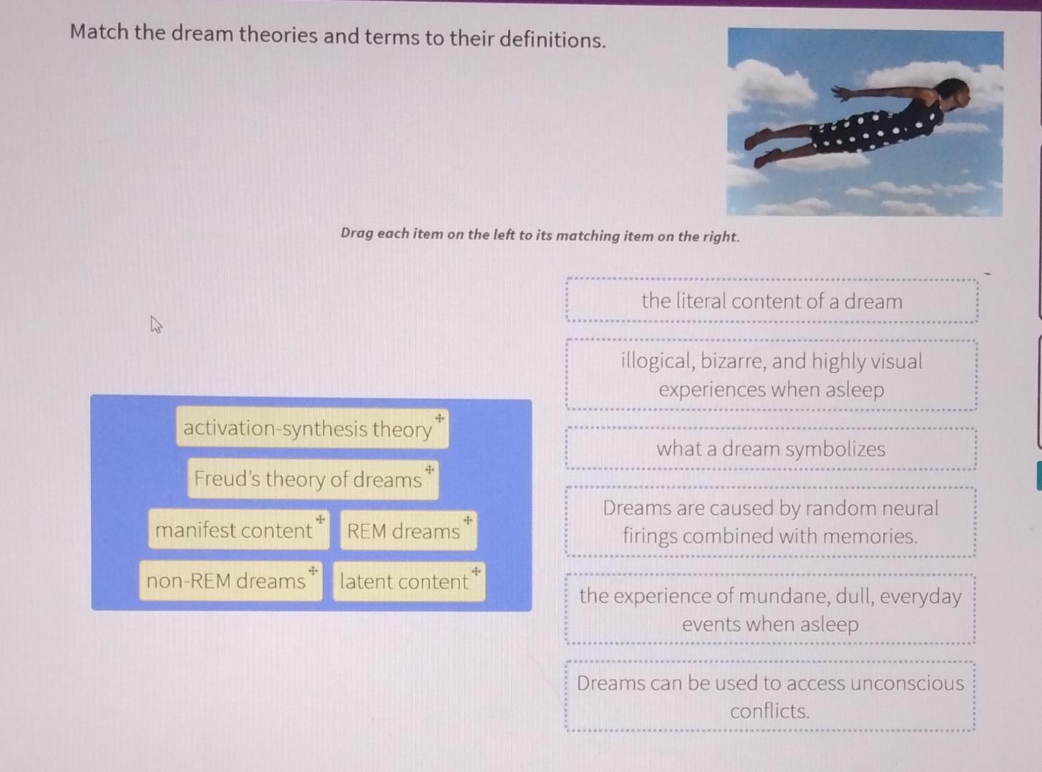 Solved Match the dream theories and terms to their | Chegg.com