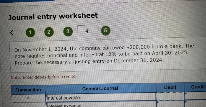 Solved Journal entry worksheet On November 1,2024 , the | Chegg.com