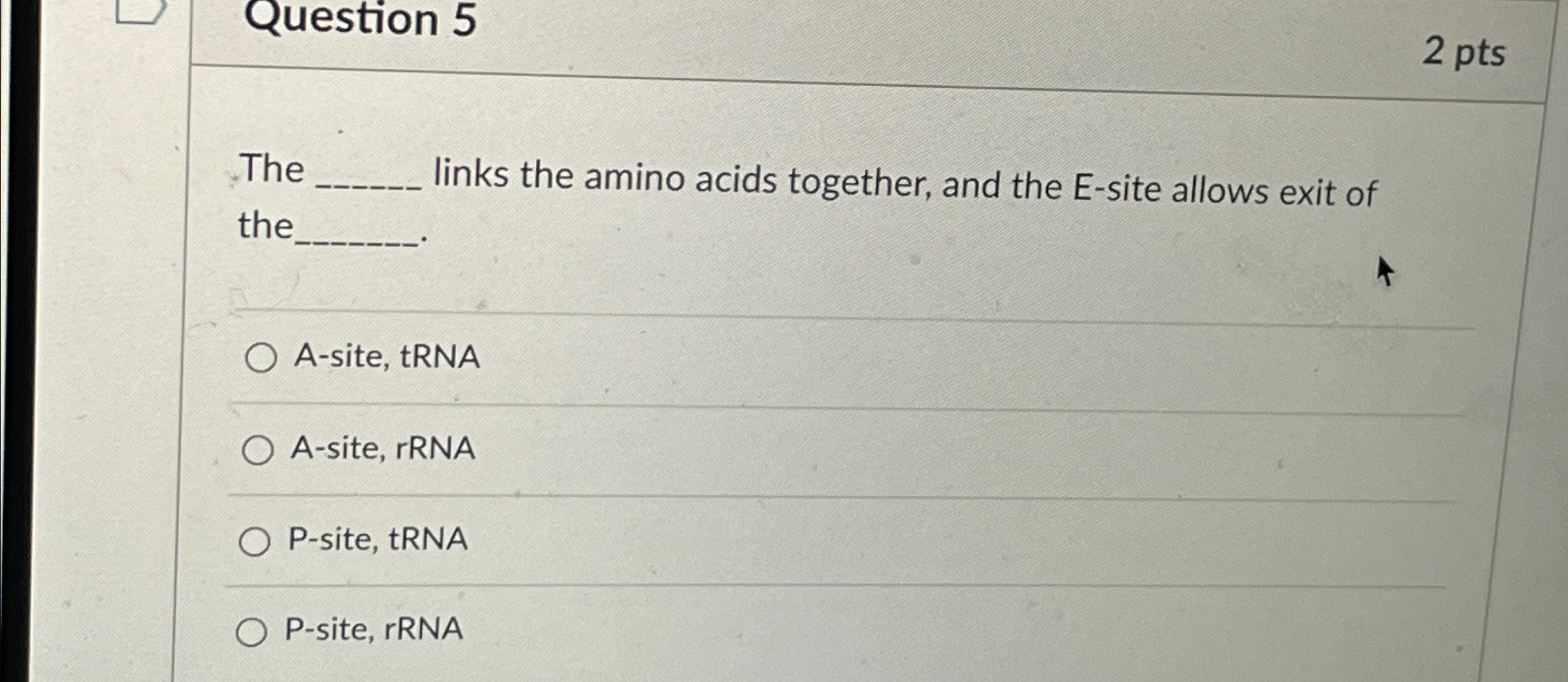 Solved Question 52 ﻿ptsThe ﻿links the amino acids | Chegg.com