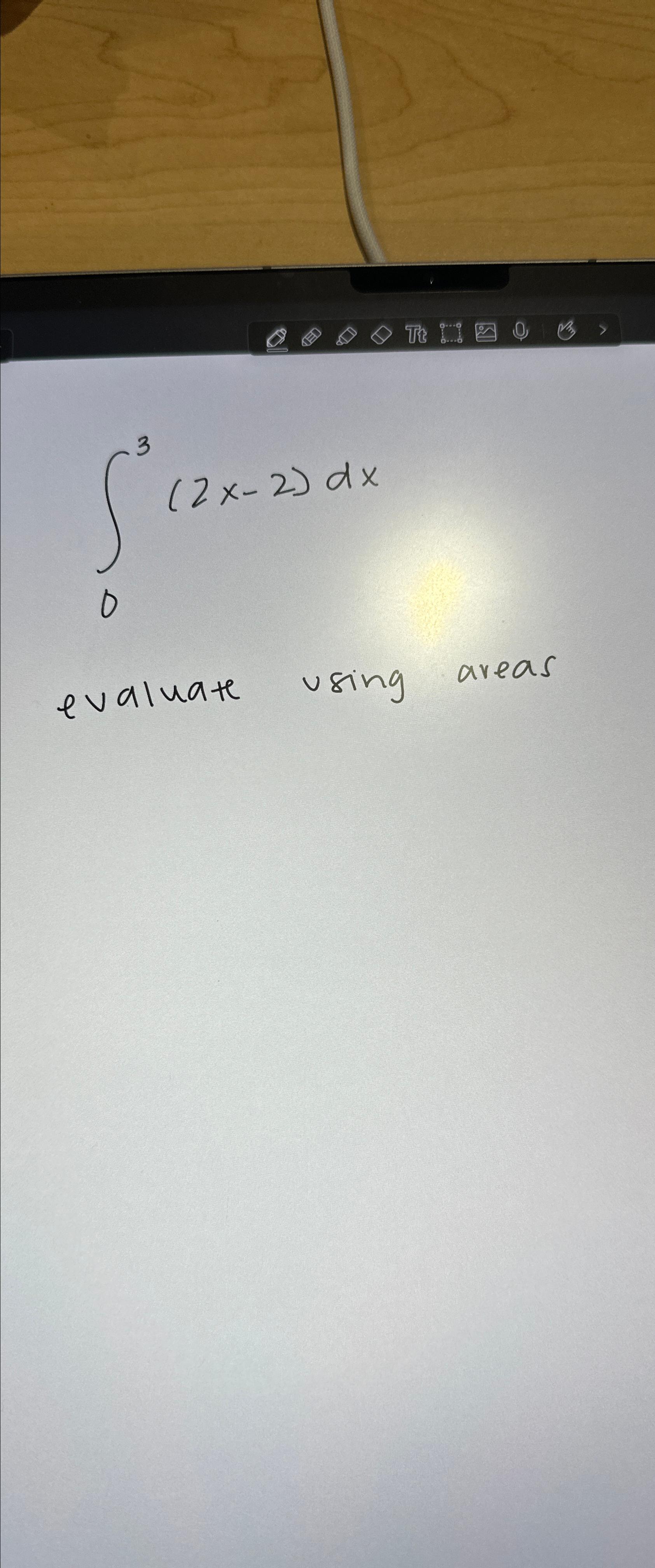 Solved ∫03(2x-2)dxevaluate using areas | Chegg.com