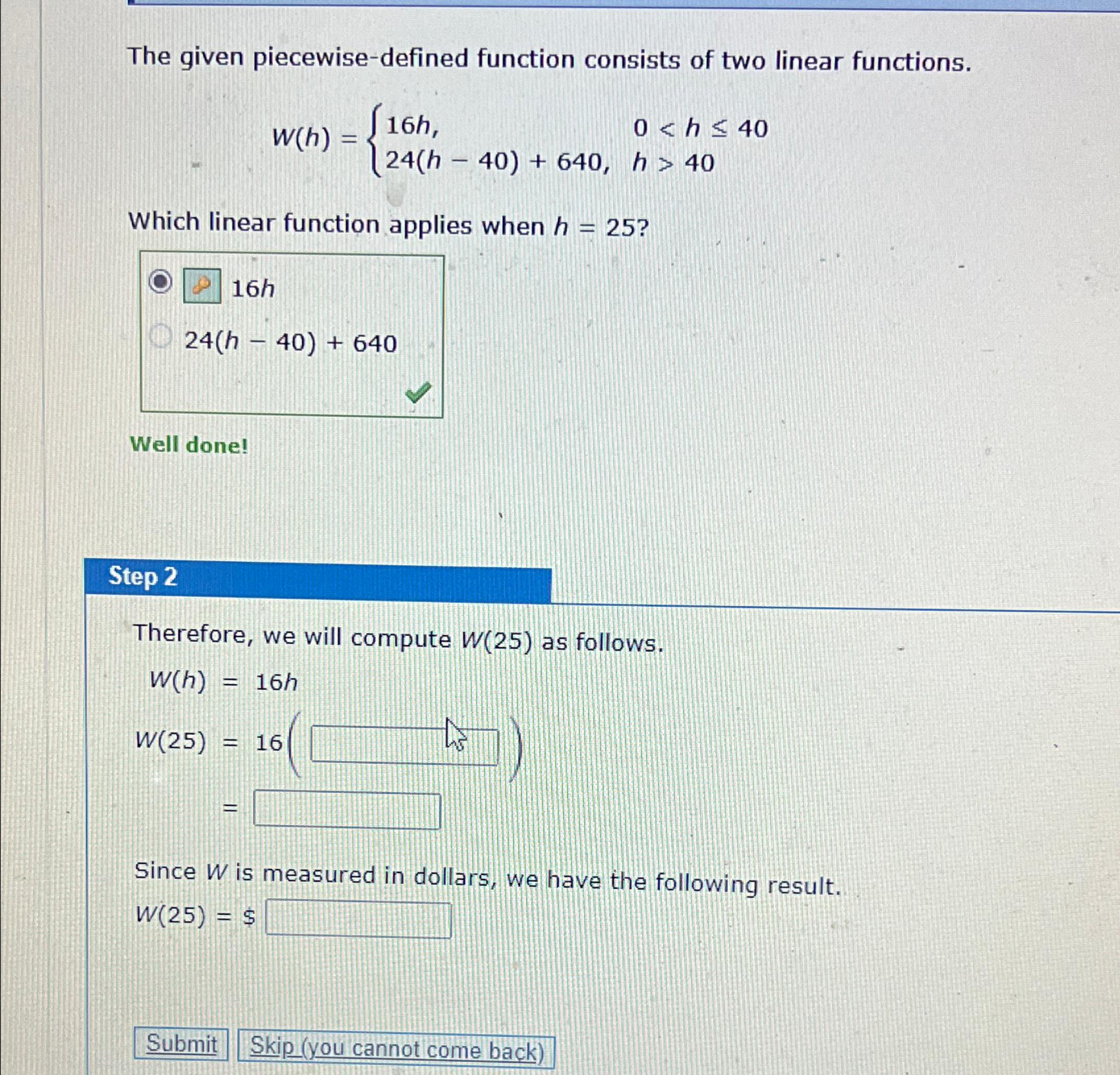 The given piecewise-defined function consists of two | Chegg.com