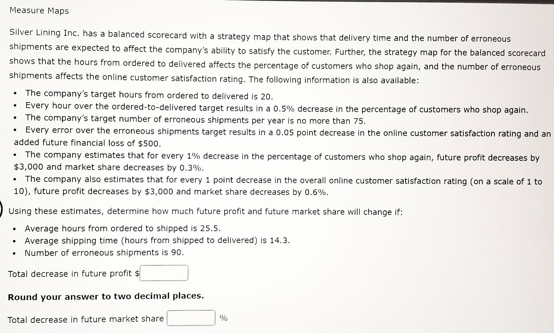 Solved Measure Maps Silver Lining Inc. has a balanced | Chegg.com