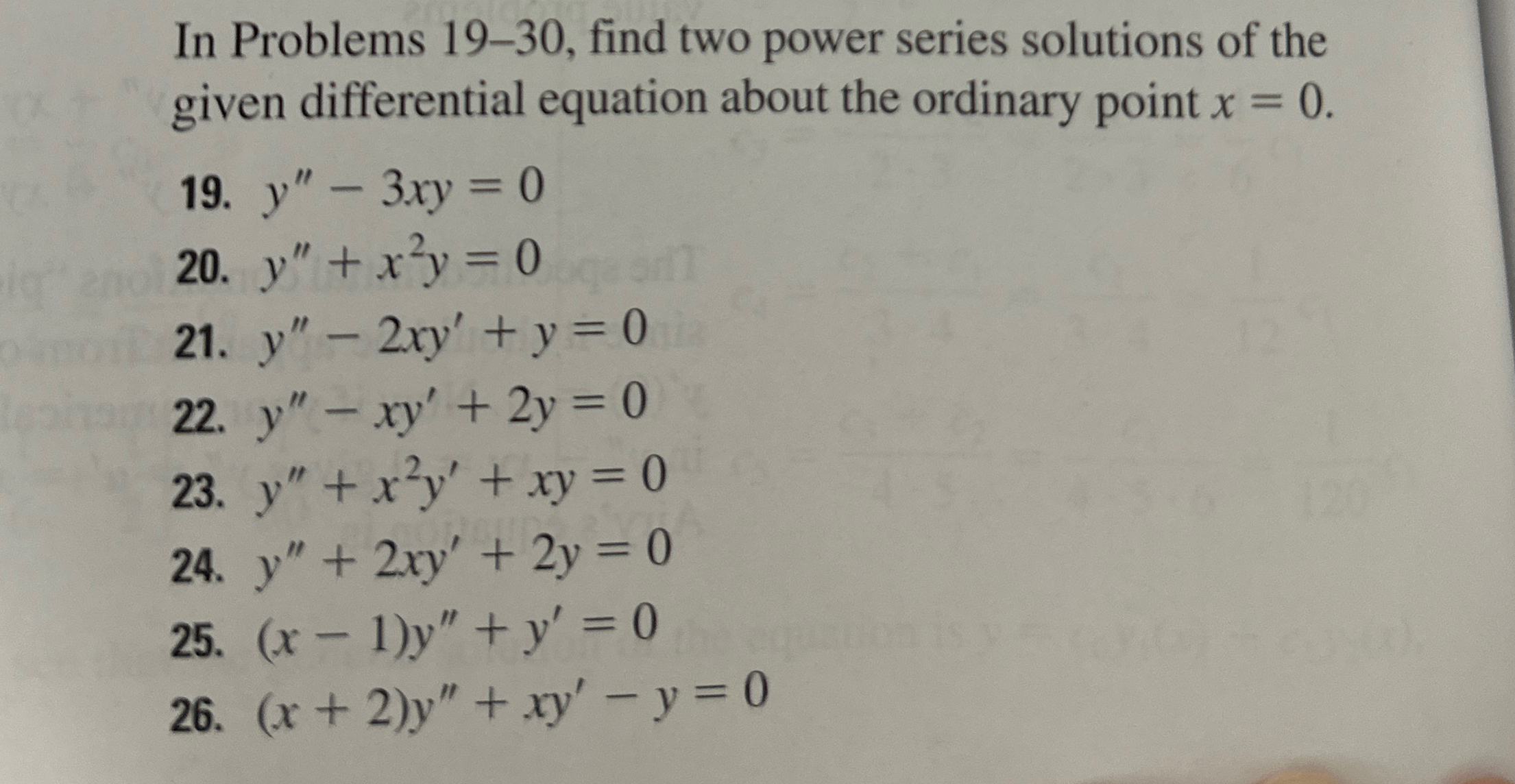 Solved In Problems 19-30, ﻿find two power series solutions | Chegg.com