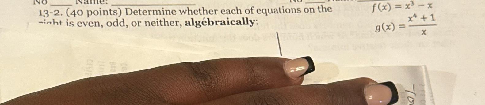 Solved 13-2. (40 ﻿points) ﻿Determine whether each of | Chegg.com