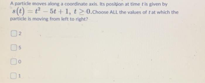 Solved A particle moves along a coordinate axis. Its | Chegg.com