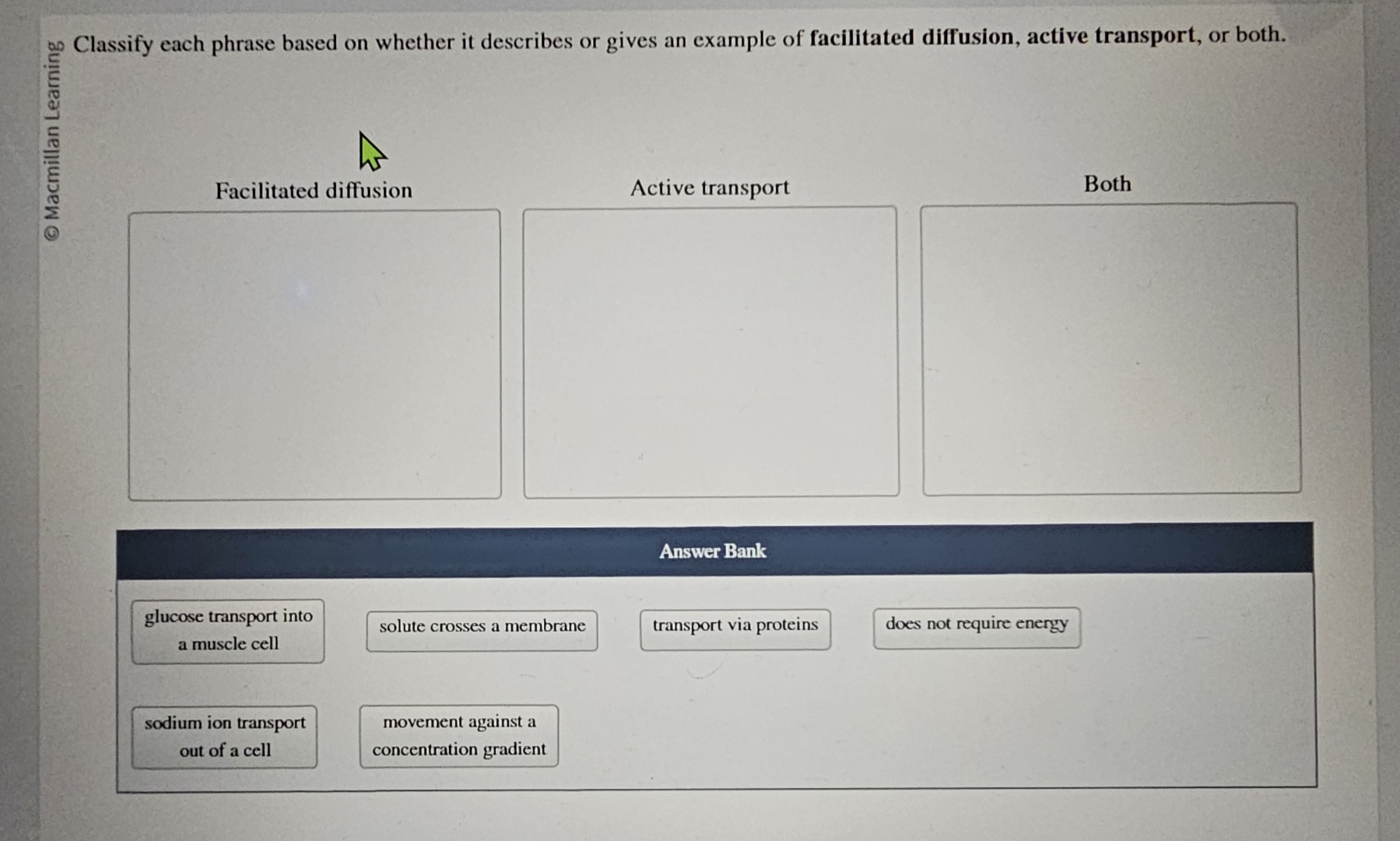 Solved Classify each phrase based on whether it describes or | Chegg.com