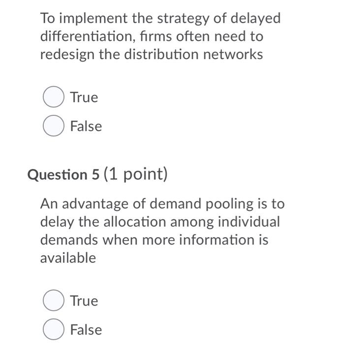 Solved To implement the strategy of delayed differentiation, | Chegg.com