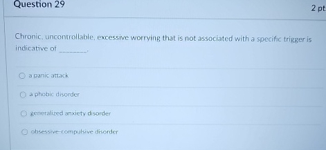 Solved Question 292 ﻿ptChronic. uncontrollable, excessive | Chegg.com