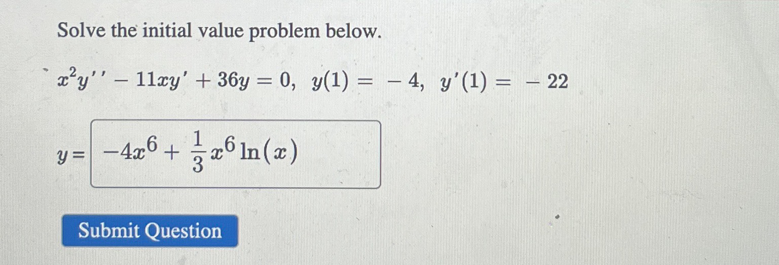 Solved Solve the initial value problem | Chegg.com