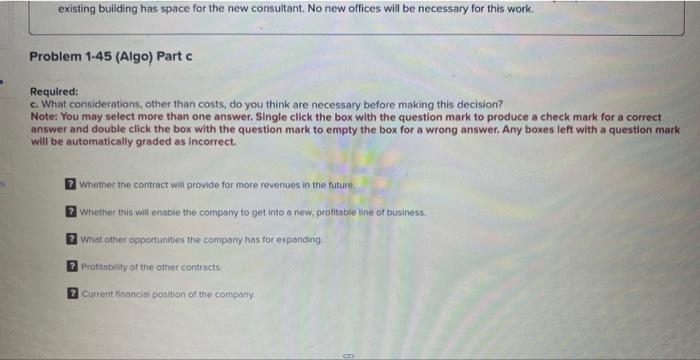Solved Problem 1-45 (Algo) Cost Data for Managerial Purposes | Chegg.com