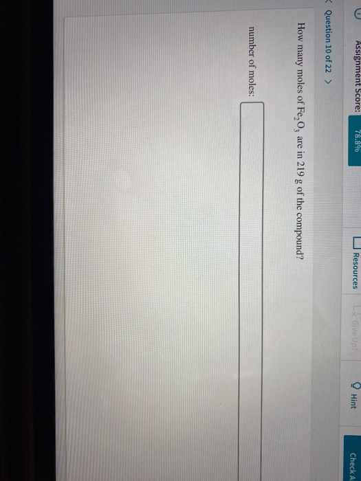 Solved Assignment Score: 78.8% Resources Give Up Hint Check | Chegg.com