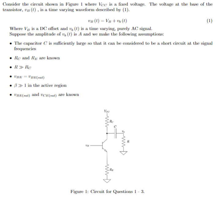 Solved Question 1In addition to the assumptions outlined | Chegg.com