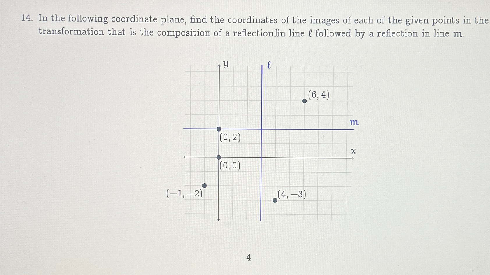 Solved In the following coordinate plane, find the | Chegg.com