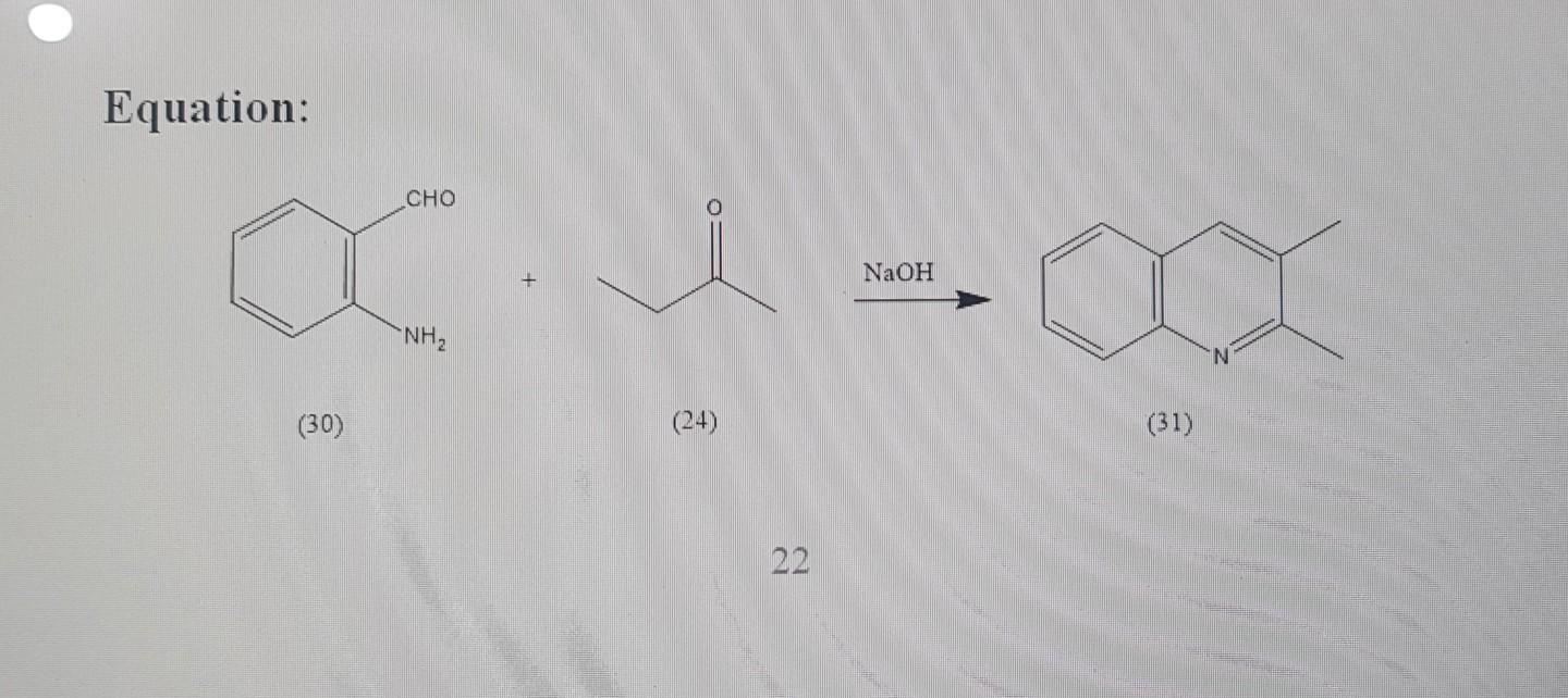 Solved Equation: CHO NaOH "NH2 (30) (24) (31) 22 | Chegg.com