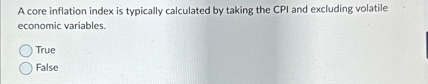 Solved A core inflation index is typically calculated by | Chegg.com