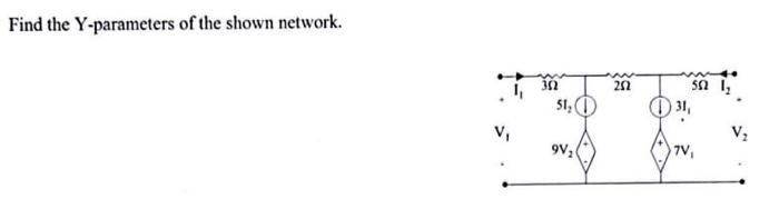 Solved Find the Y-parameters of the shown network. | Chegg.com