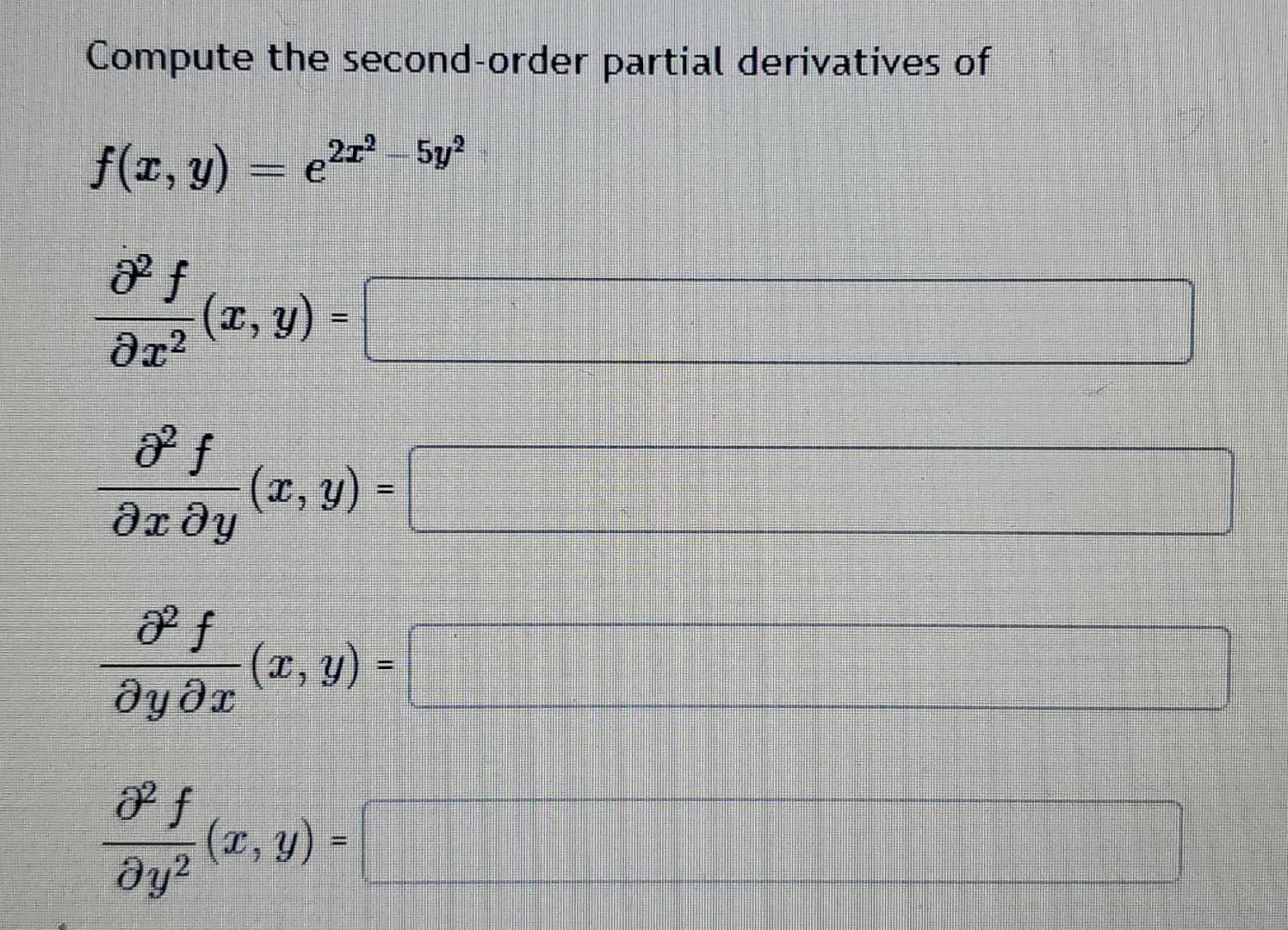Solved Compute the second-order partial derivatives of f(t, | Chegg.com