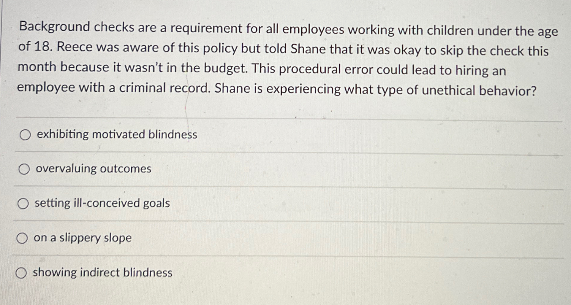 Solved Background checks are a requirement for all employees | Chegg.com