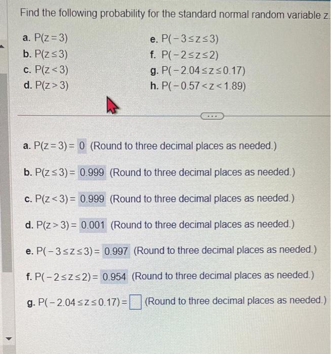 Solved Find the following probability for the standard | Chegg.com