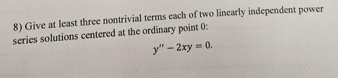 Solved 8) Give at least three nontrivial terms each of two | Chegg.com Solved 8) Give at least three nontrivial terms each of two | Chegg.com