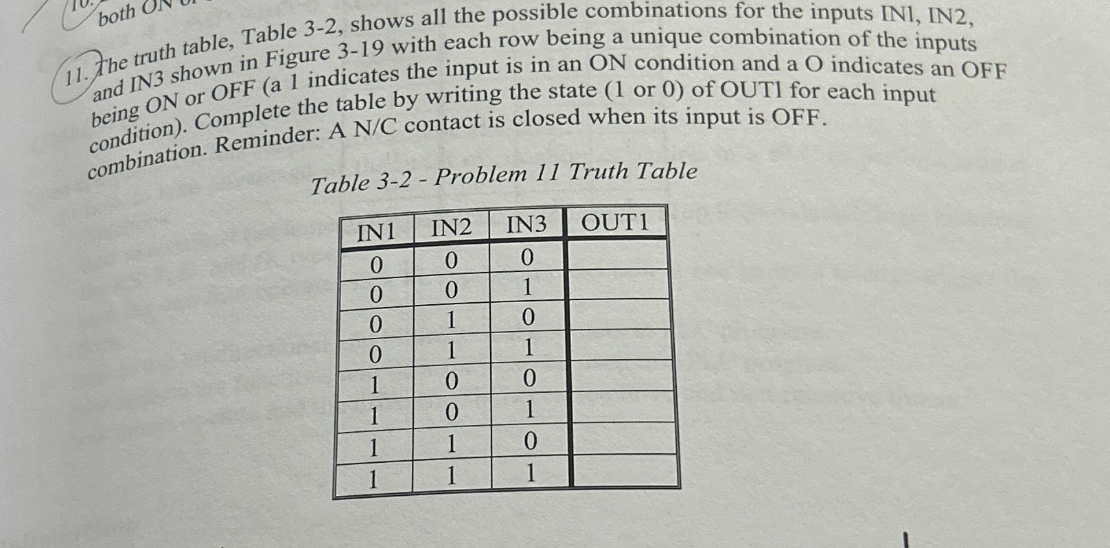The truth table, Table 3-2, ﻿shows all the possible | Chegg.com