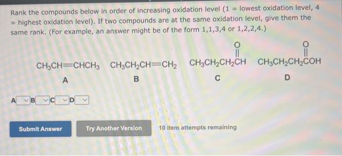 Solved Rank the compounds below in order of increasing | Chegg.com