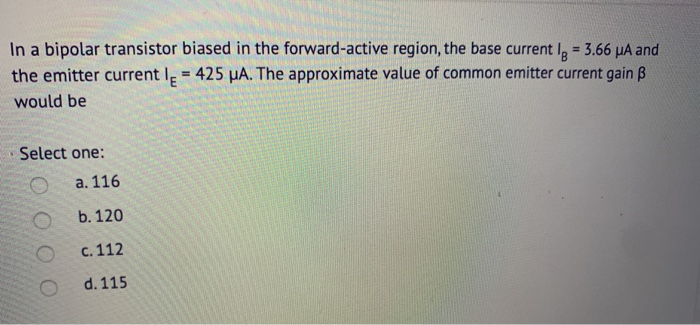 Solved In a bipolar transistor biased in the forward-active | Chegg.com