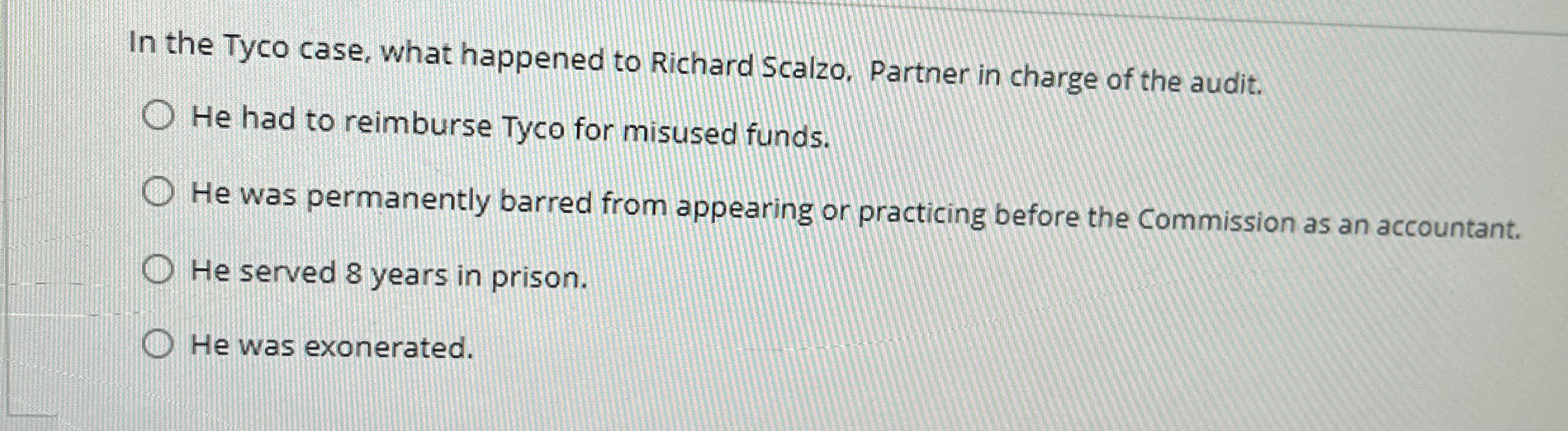 In the Tyco case, what happened to Richard Scalzo, | Chegg.com