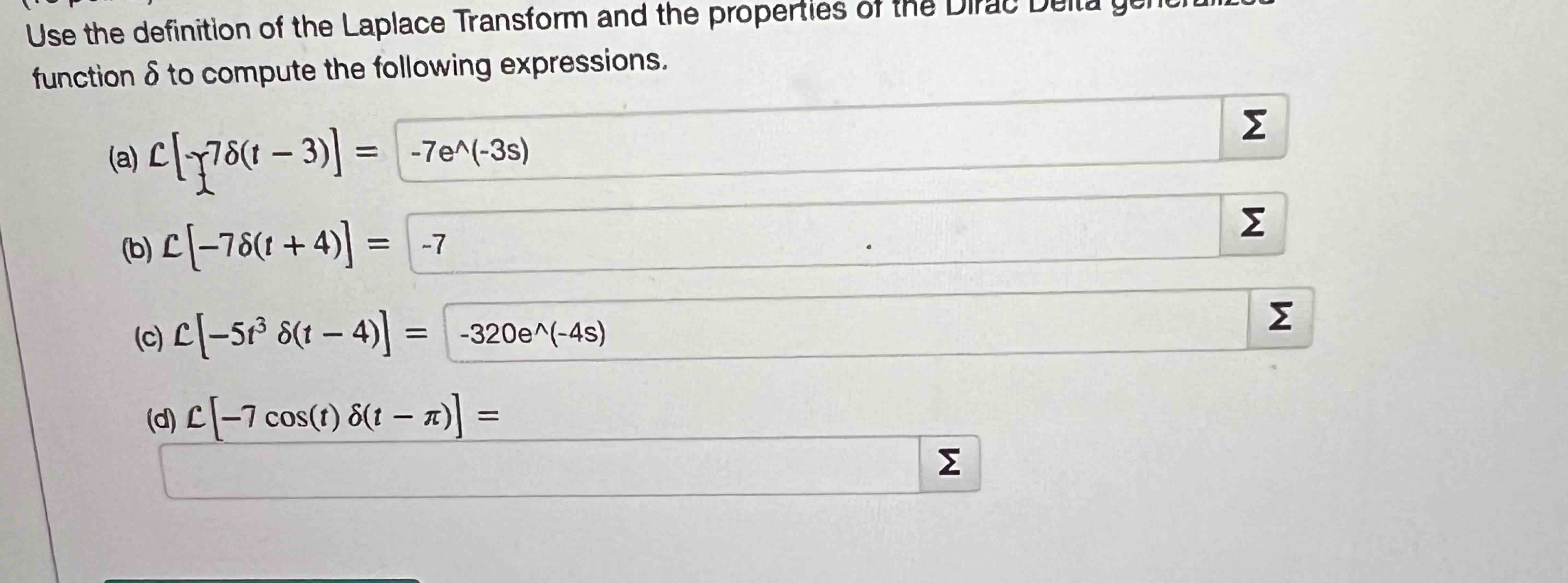 Solved Use the definition of the Laplace Transform and the | Chegg.com