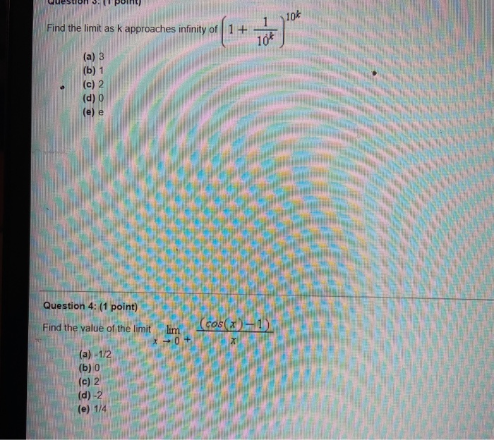 Solved wed. pomy Find the limit as k approaches infinity of | Chegg.com
