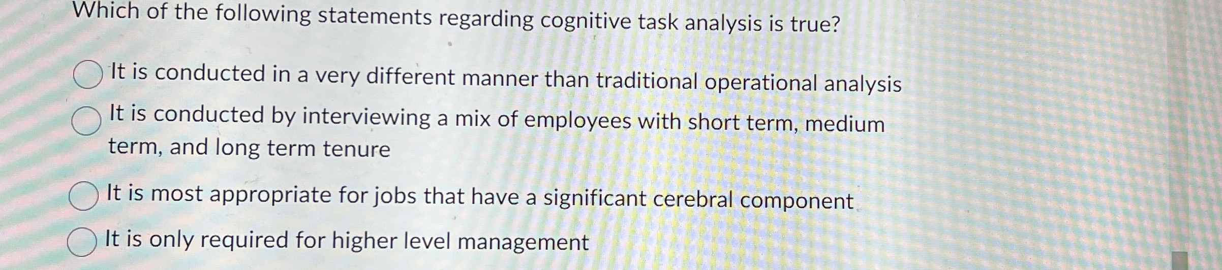 Solved Which of the following statements regarding cognitive | Chegg.com