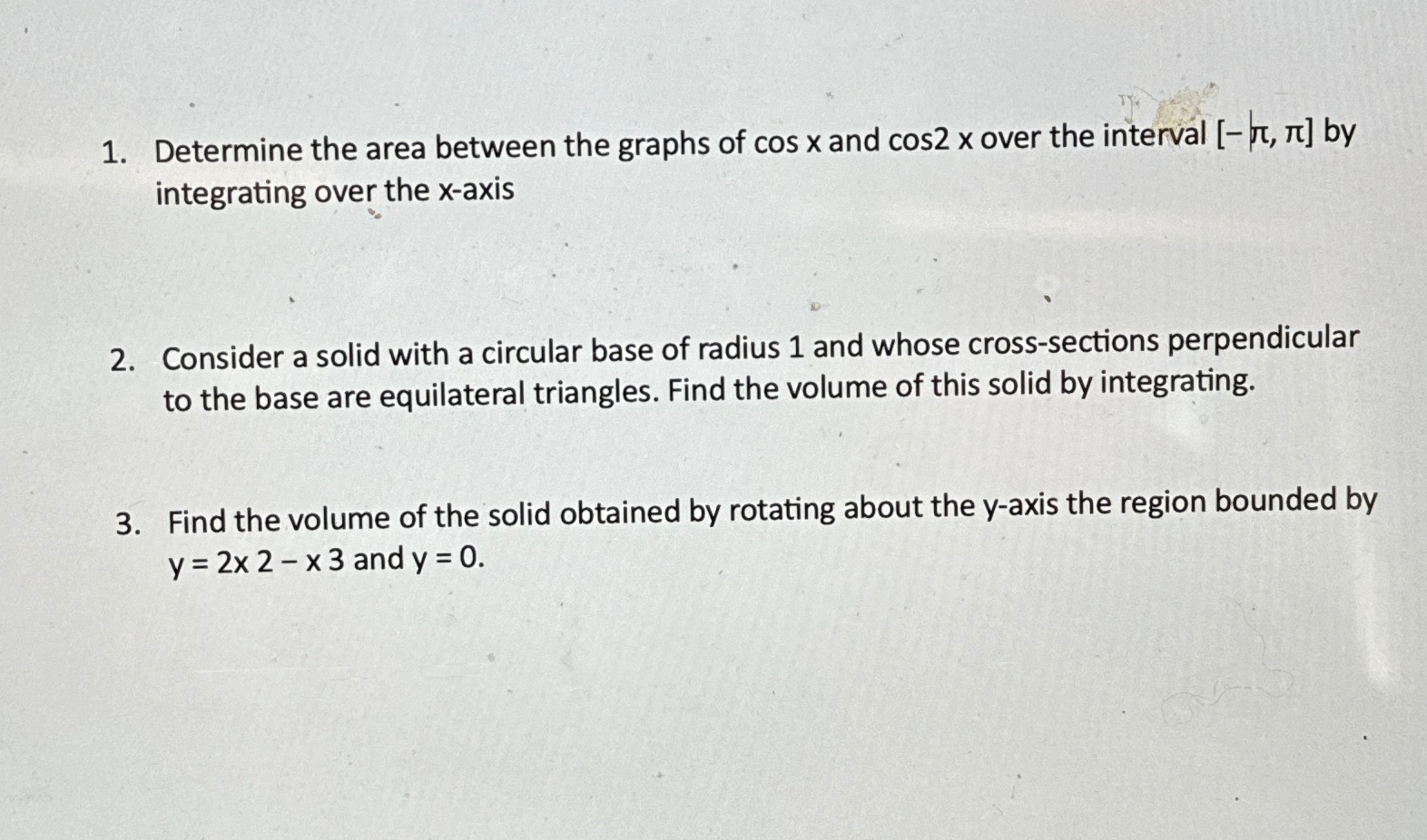 Determine the area between the graphs of cosx ﻿and | Chegg.com