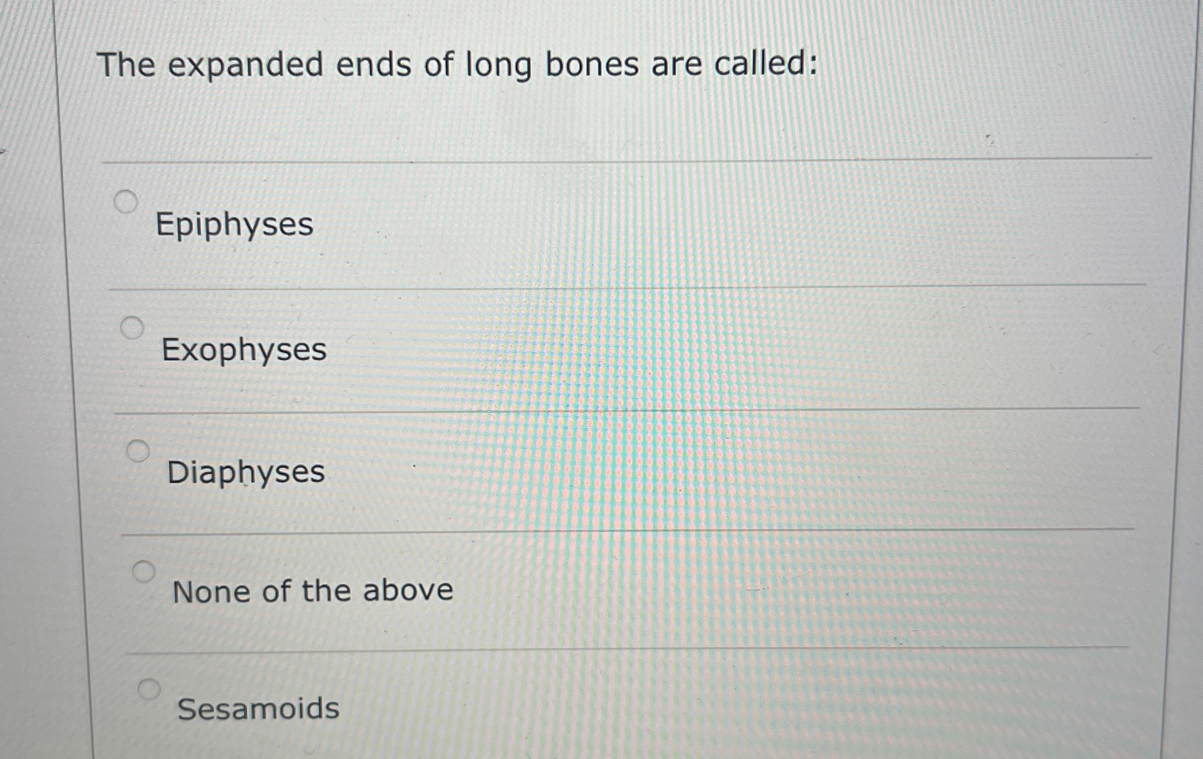 Solved The expanded ends of long bones are | Chegg.com