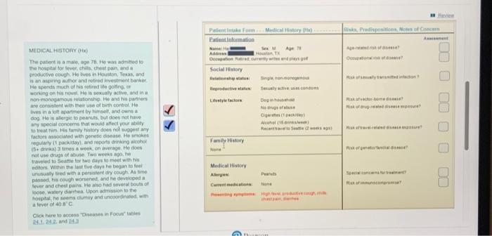 MEDICA HSSTOEY (Hx) The patere os a make, ape tid, | Chegg.com