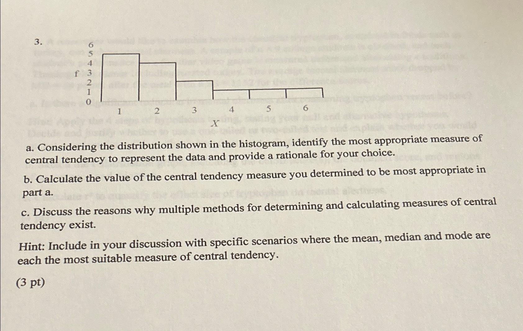 Solved a. ﻿Considering the distribution shown in the | Chegg.com