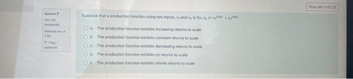 Solved Suppose that a production function using two inputs, | Chegg.com