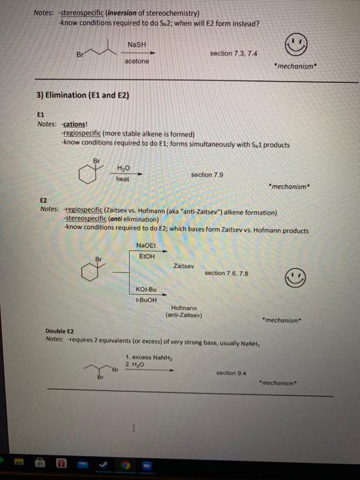 Solved Notes: -stereospecific inversion of stereochemistry) | Chegg.com