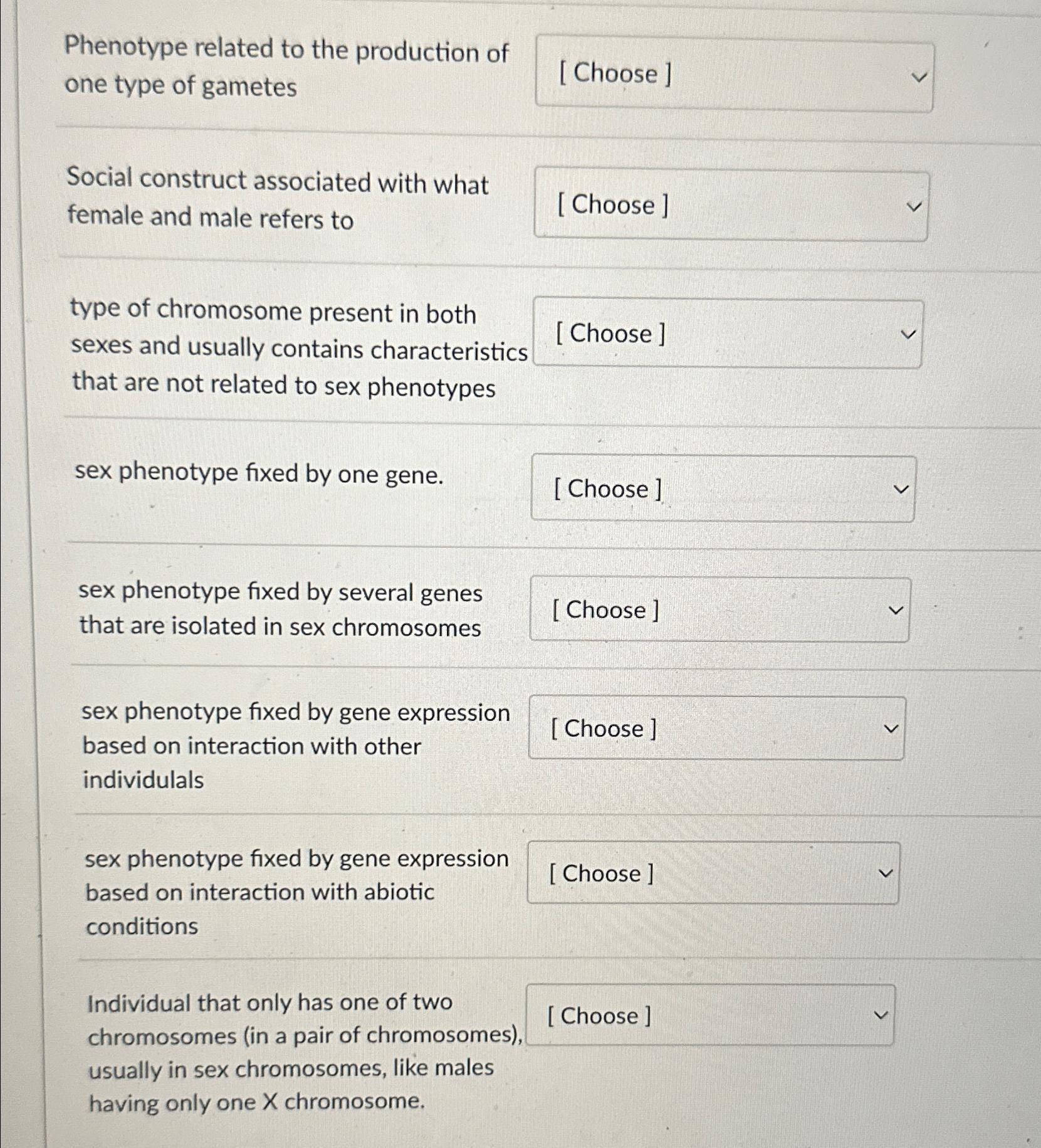 Solved Phenotype related to the production of one type of | Chegg.com