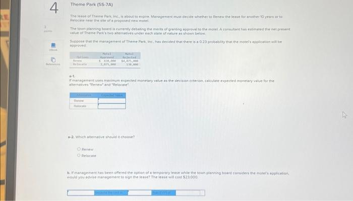Solved Theme Park (5S-7A) Alelocette near the the of o | Chegg.com