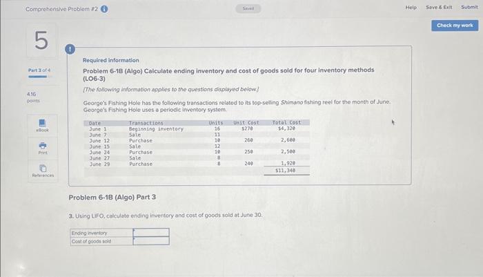 Solved Required information Problem 6-1B (Algo) Calculate | Chegg.com