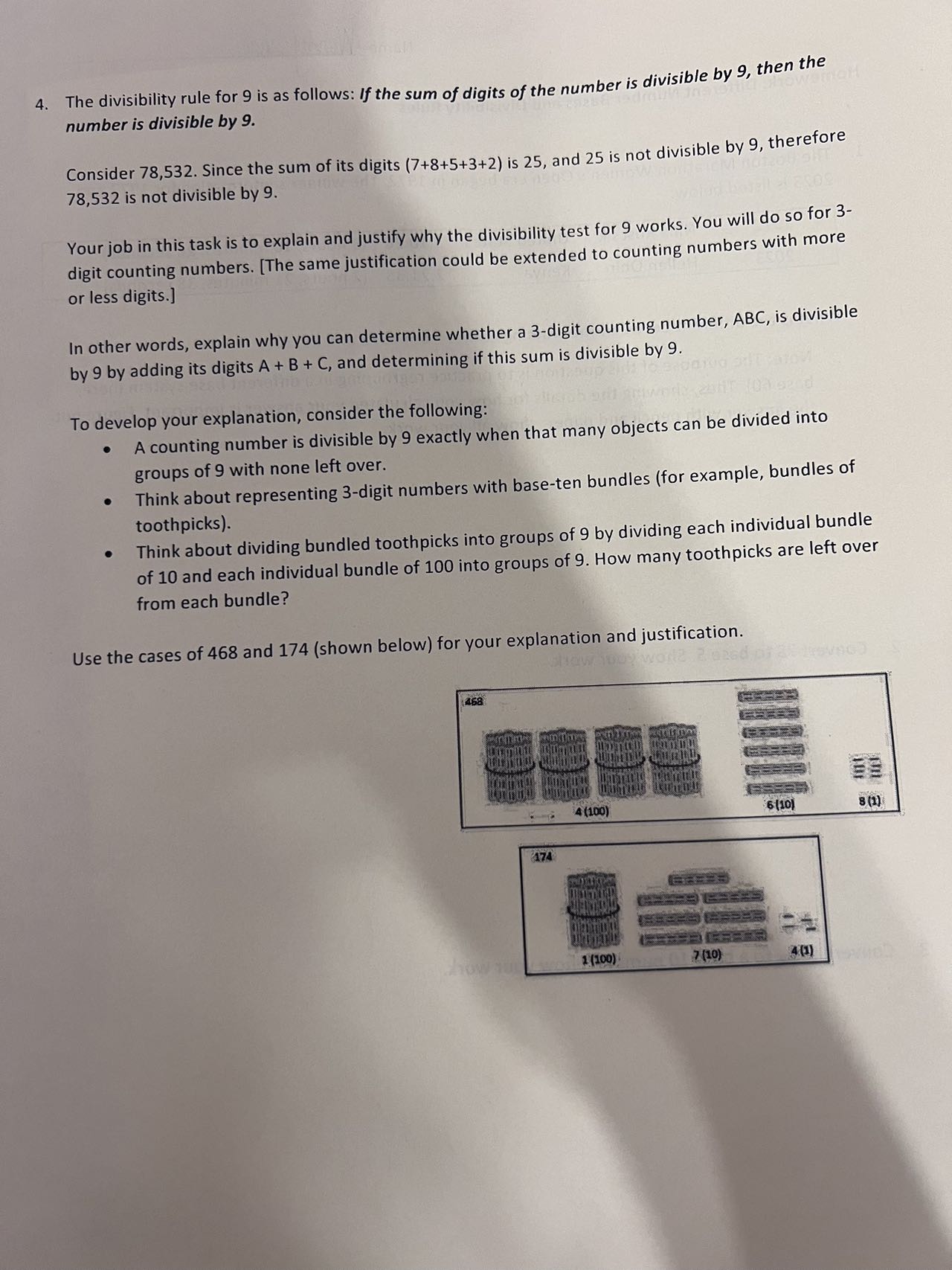 Solved The divisibility rule for 9 ﻿is as follows: If the | Chegg.com