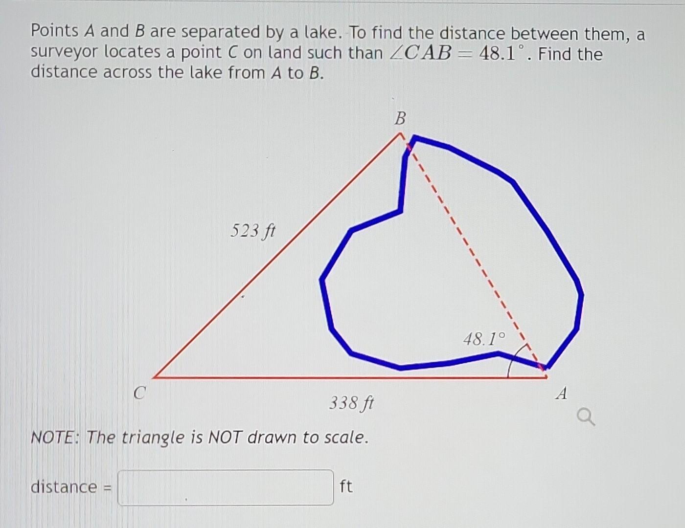 Solved Points A and B are separated by a lake. To find the | Chegg.com
