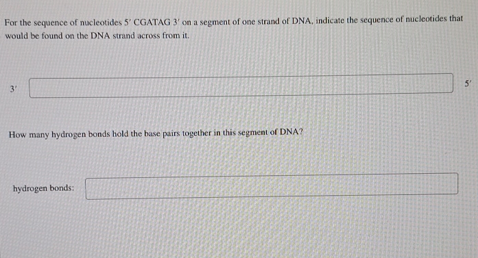 Solved For the sequence of nucleotides 5' ﻿CGATAG 3' ﻿on a | Chegg.com