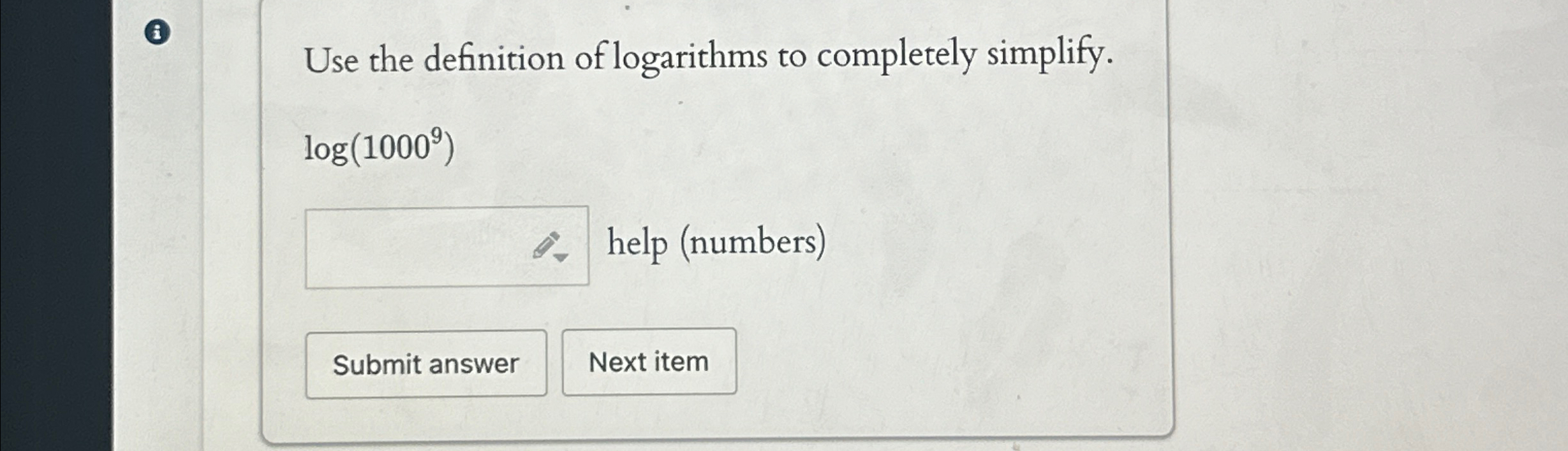 Solved Use the definition of logarithms to completely | Chegg.com