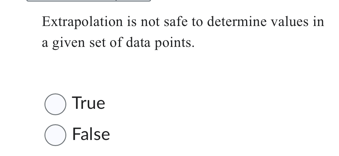 Extrapolation is not safe to determine values in a | Chegg.com