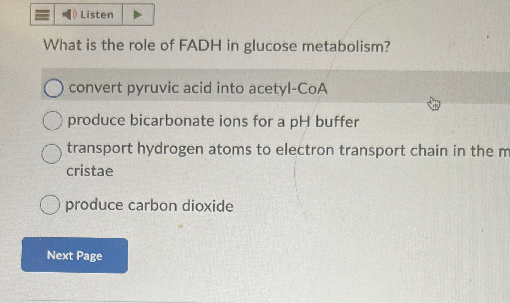 Solved What is the role of FADH in glucose | Chegg.com