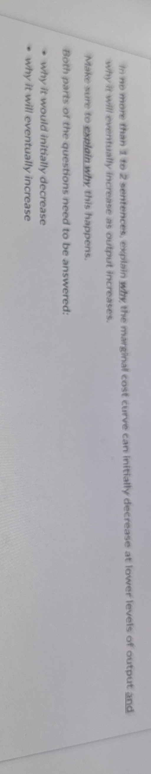 Solved In mo more than 1 ﻿to 2 ﻿sentences, explain why the | Chegg.com