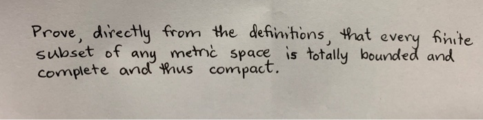 Solved Prove directly from the definitions that every finite | Chegg.com