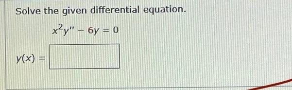Solved Solve the given differential equation. | Chegg.com